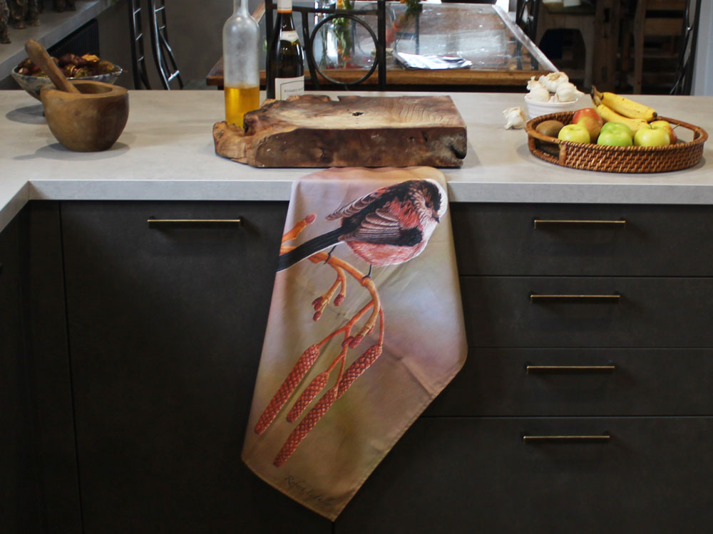 Long Tailed Tits Tea Towel %%sep%% %%sitename%% – Robert E Fuller