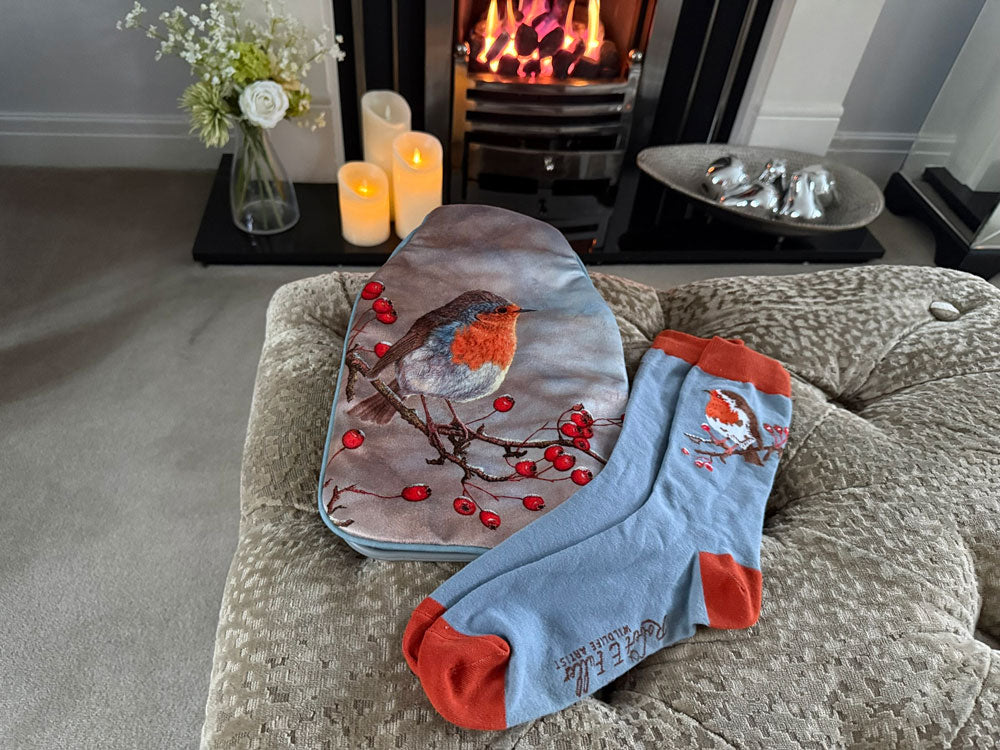 Robin | Hot water bottle & socks set – Robert E Fuller