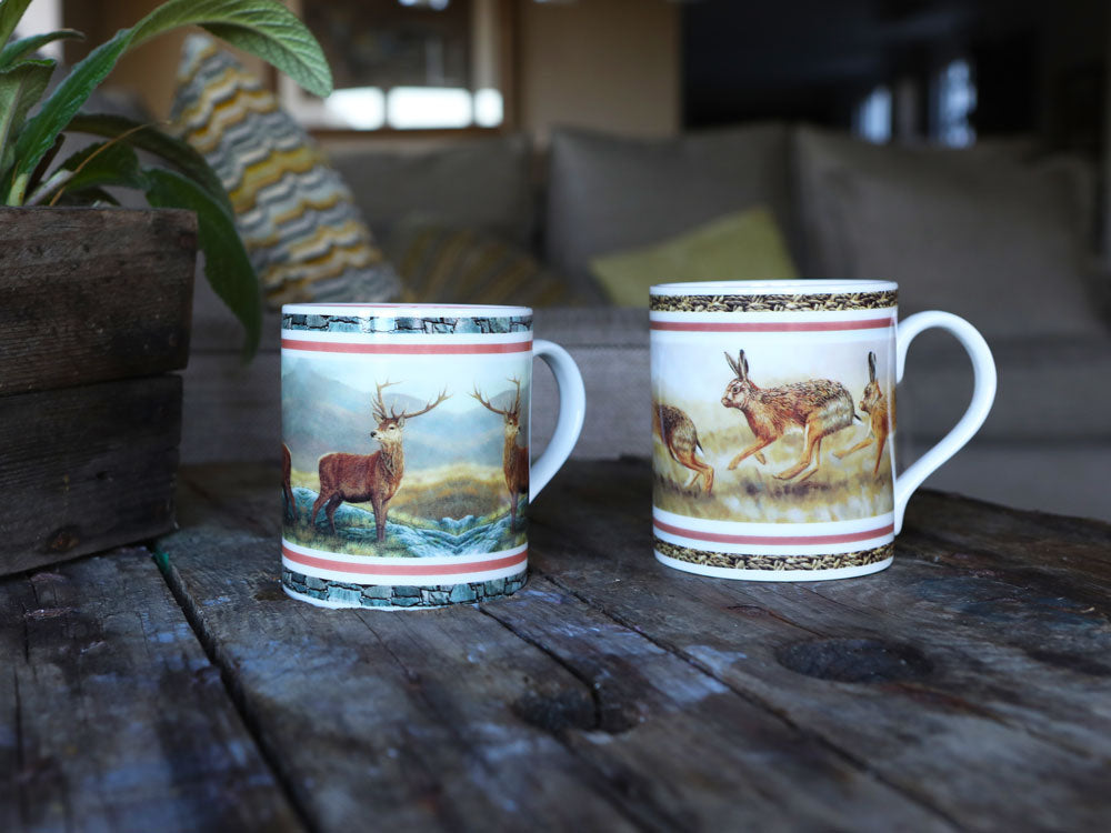 Hare & Red Stag %%sep%% Set of 2 Mugs %%sep%% %%sitename%% – Robert E Fuller