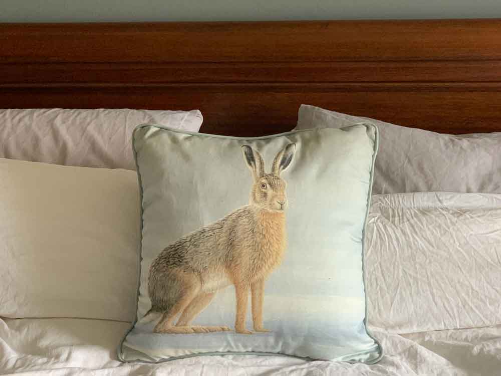 Hare cushion – Robert E Fuller