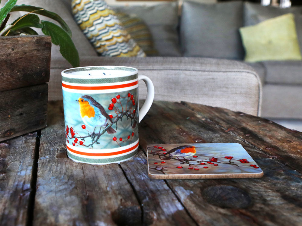 Robin | Fine Bone China Mug and Drinks Coaster Set – Robert E Fuller