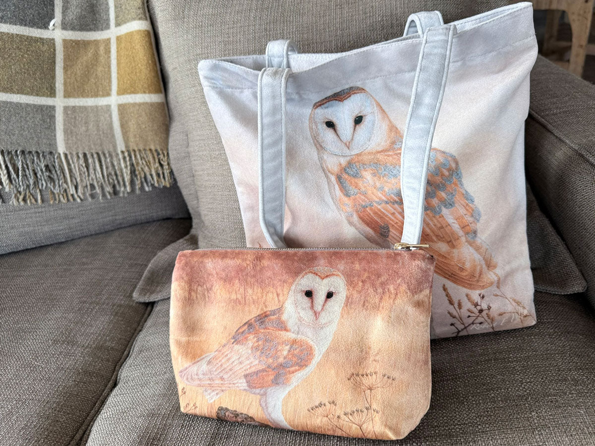 Barn owl | Tote bag & cosmetic bag – Robert E Fuller
