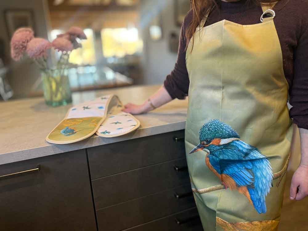 Kingfisher Double Oven Glove & Apron Set | 100% Heavyweight Cotton ...